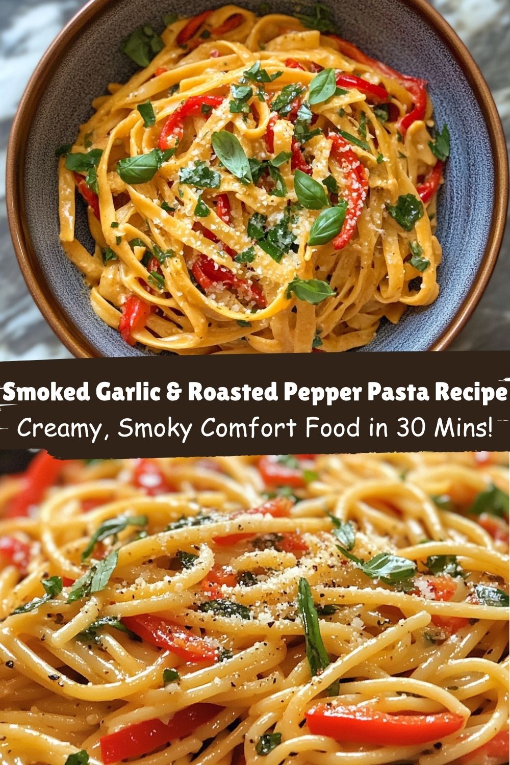 Smoked Garlic & Roasted Pepper Pasta - The Comfort Spoon