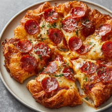 Croissant Crusted Pepperoni Pizza - The Comfort Spoon