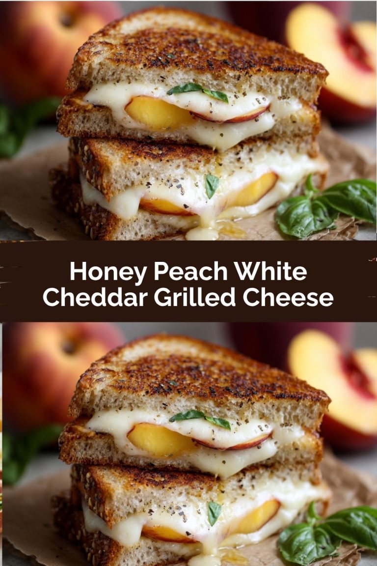 Honey Peach White Cheddar Grilled Cheese - The Comfort Spoon