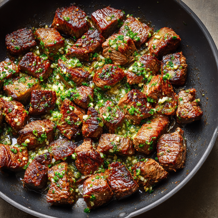 GARLIC BUTTER STEAK BITES - The Comfort Spoon