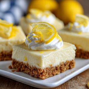 No Bake Lemon Cheesecake Bars - The Comfort Spoon