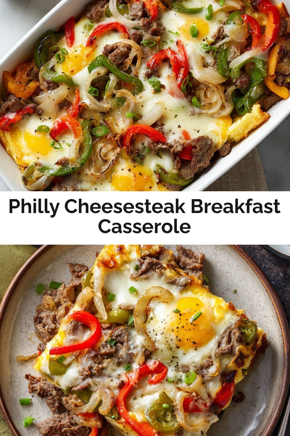 Philly Cheesesteak Breakfast Casserole - The Comfort Spoon