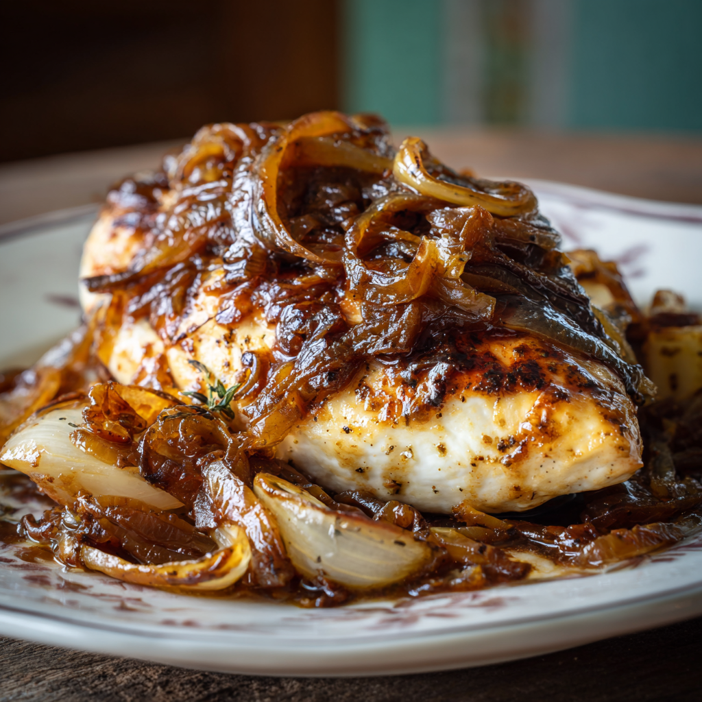 French Onion Chicken Breast : Caramelized Onions, Gruyère, and Rich Pan ...