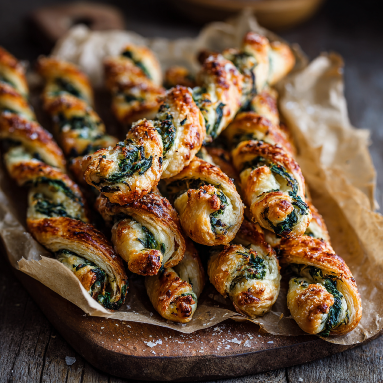 Parmesan and Spinach Cheese Twists : Crispy, Cheesy, Golden Goodness ...