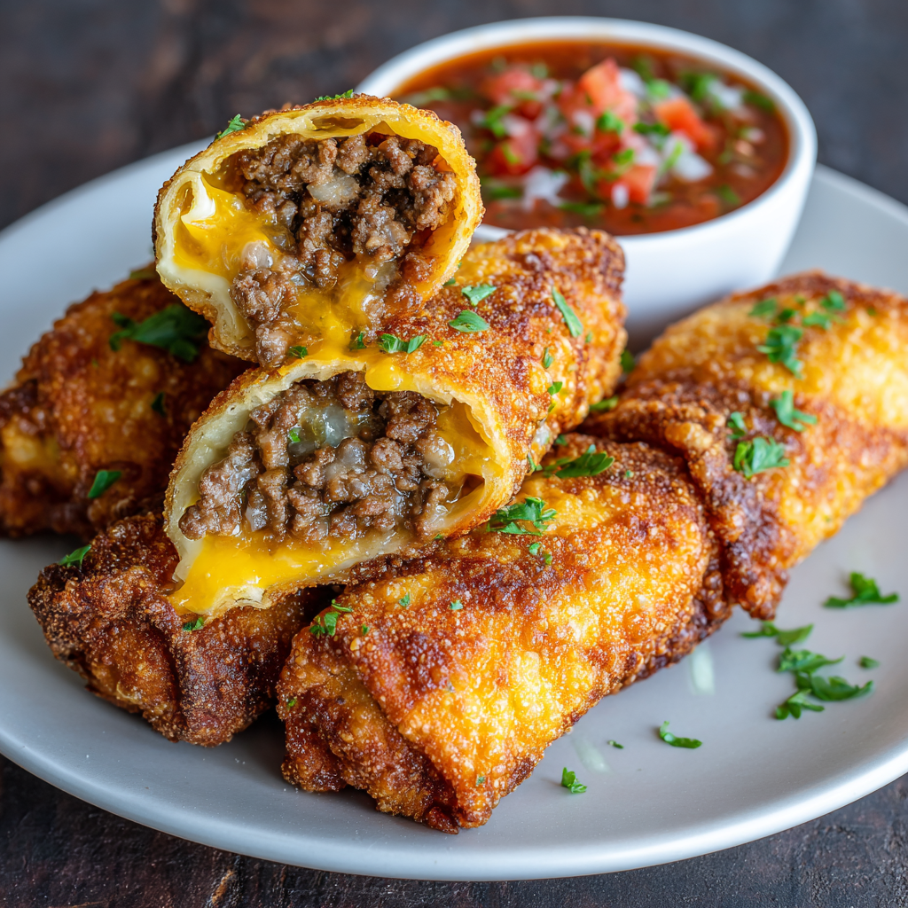 Taco Egg Rolls Recipe : Crispy, Cheesy, Tex-Mex Fusion Favorite - The ...