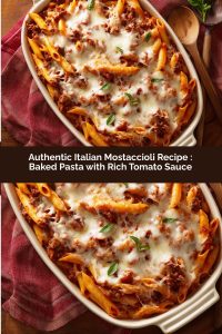 Authentic Italian Mostaccioli Recipe : Baked Pasta with Rich Tomato ...