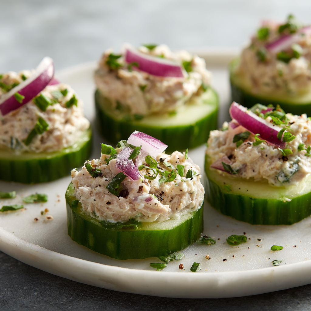 Cucumber Tuna Bites : A Low-Carb, High-Protein Snack - The Comfort Spoon