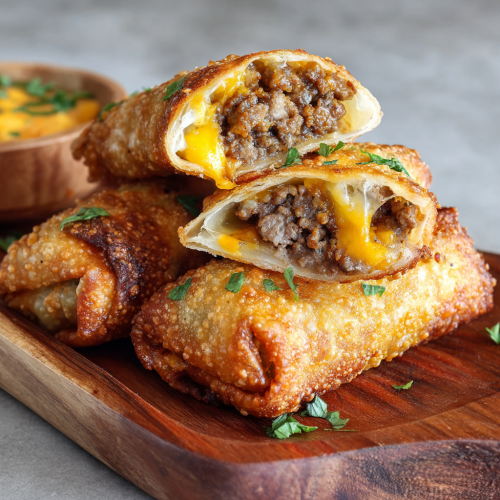Cheeseburger Egg Rolls : Crispy, Juicy, and Full of Big Burger Flavor ...